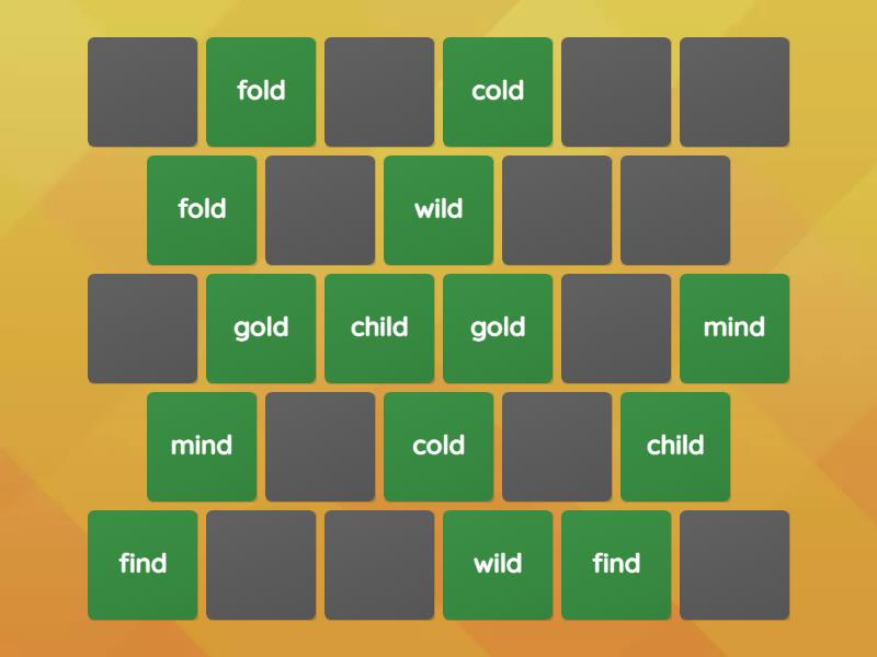 "Kind Old Wild Words" Closed Syllable Exceptions - Parejas