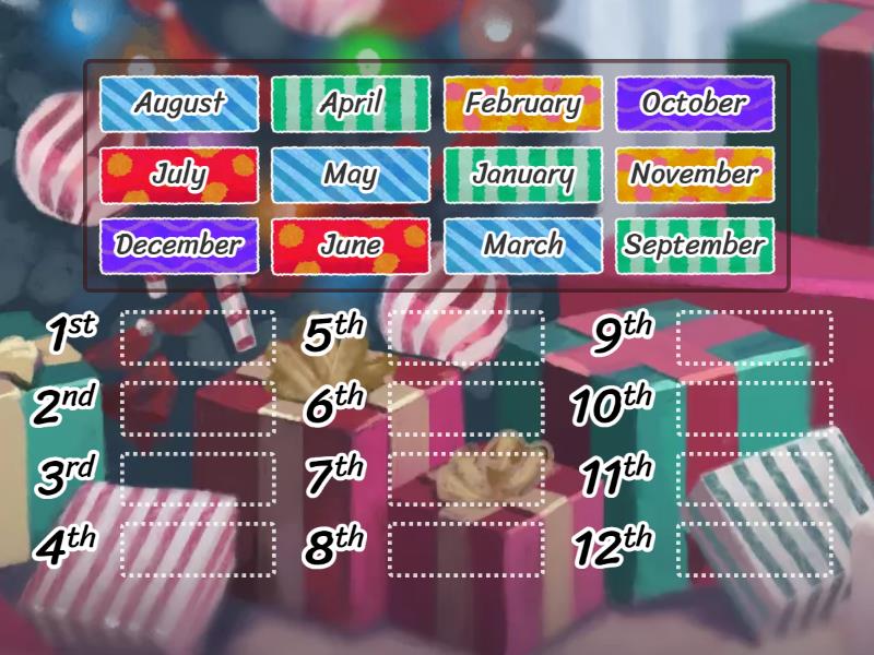 Months of the Year (1). Math. Kelas 1 SD - Rank order