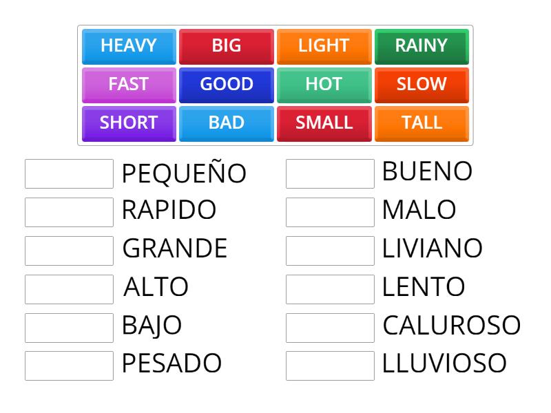 ADJECTIVES - Match up