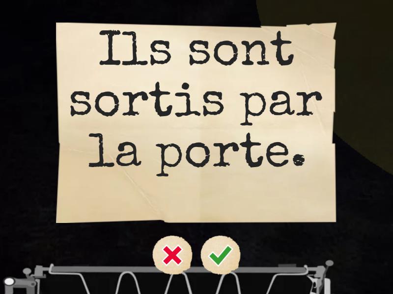 Je suis sorti par la porte. sortir - Flash cards