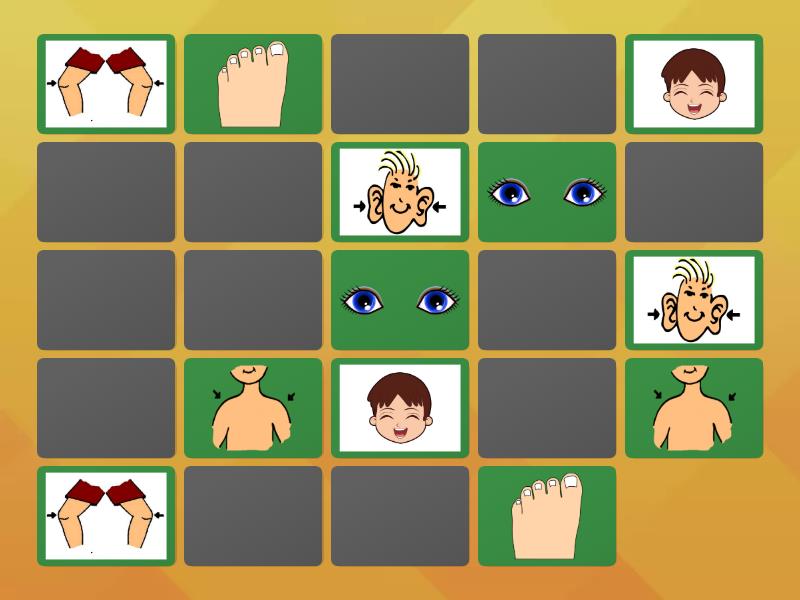 Body Parts Memory Game - Matching pairs