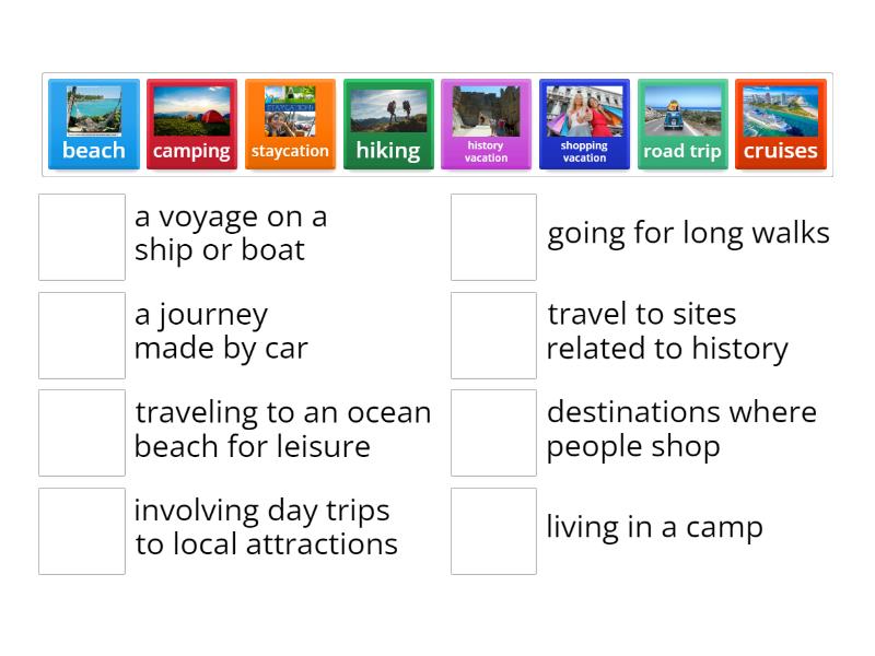 types of vacations - Match up