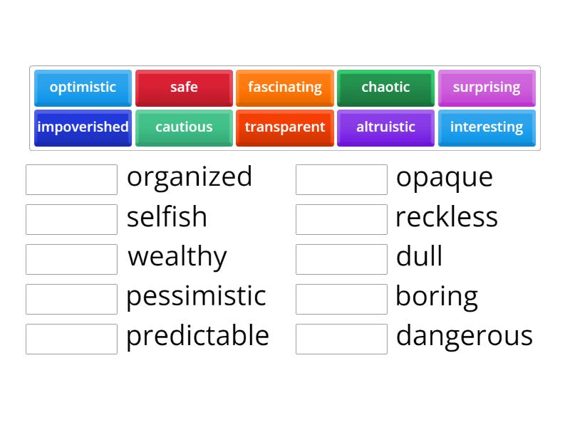 Find the antonym - Match up