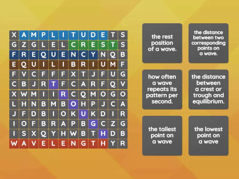 Transverse Waves Wordsearch - Sopa de letras
