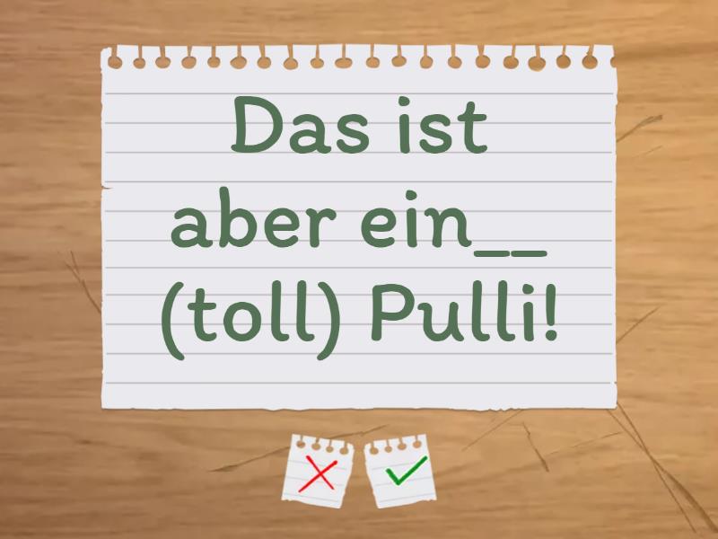 Dekliniere Artikel (wenn nötig) und Adjektiv! - Flash-Karten