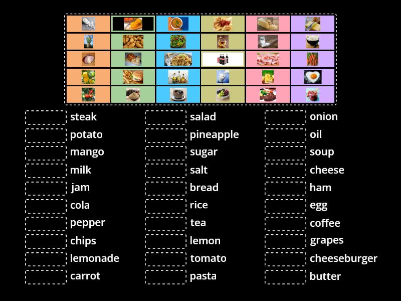 Unit 9: Food Vocabulary - Match up