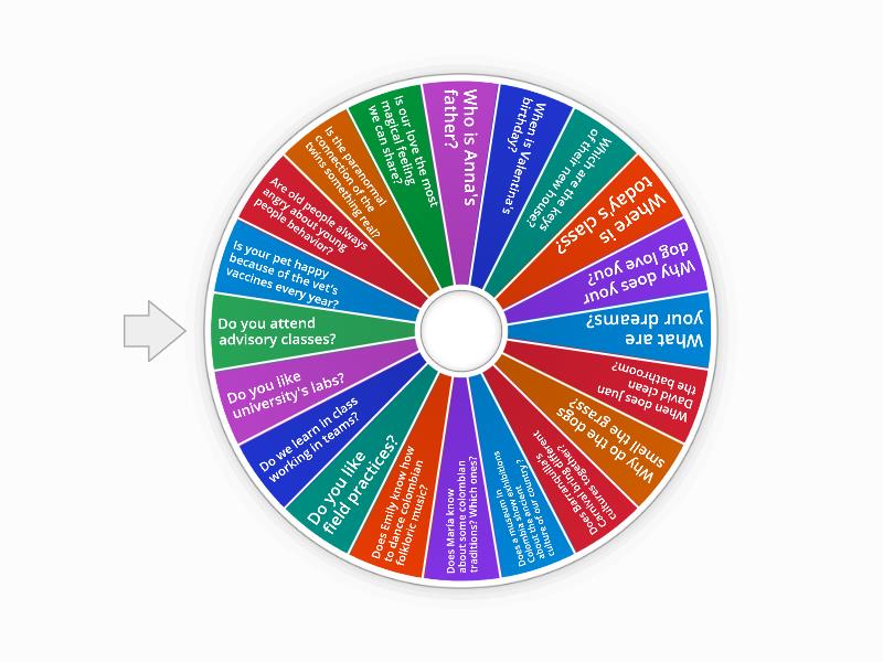 (Final Fina) Questions in English - Spin the wheel
