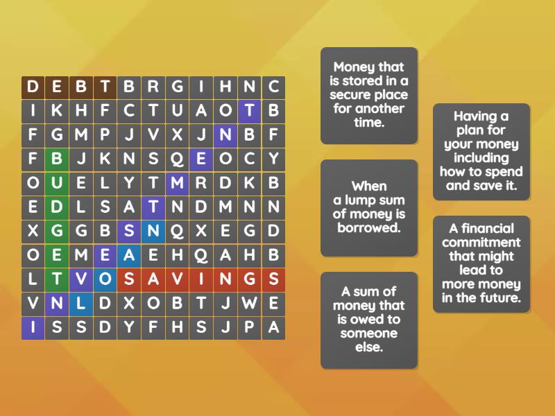 Financial management - Sopa de letras