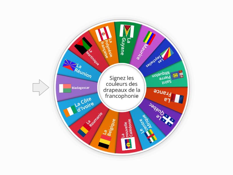 Les drapeaux de la francophonie - Spin the wheel