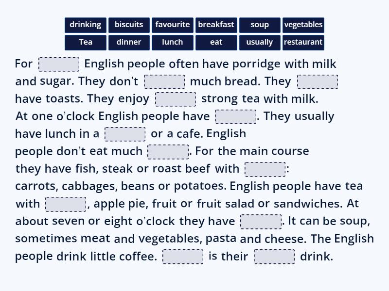 Food - Complete the sentence