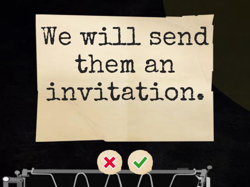 Nobody will send him an invitation. - Flash cards