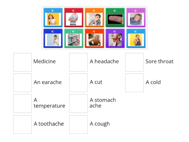 4th grade. Unit 5: Illnesses - Une las parejas
