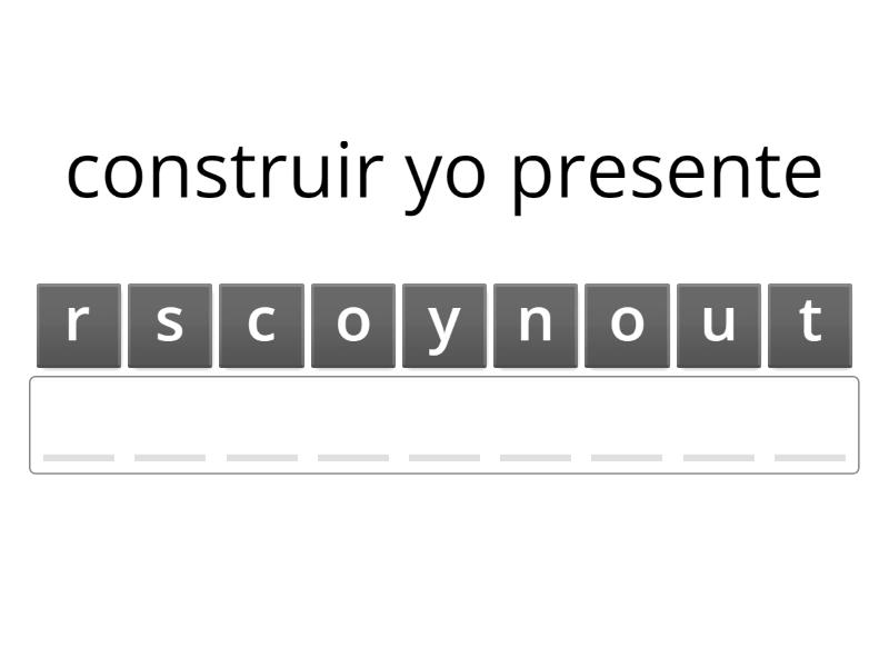 Construir presente\indefinido - Anagrama
