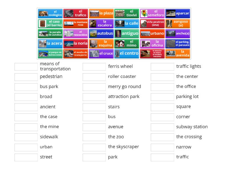 Vocabulario - La Ciudad - Match up