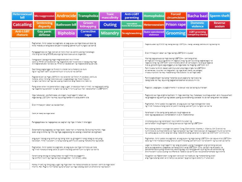 Worksheet 3 - Match up
