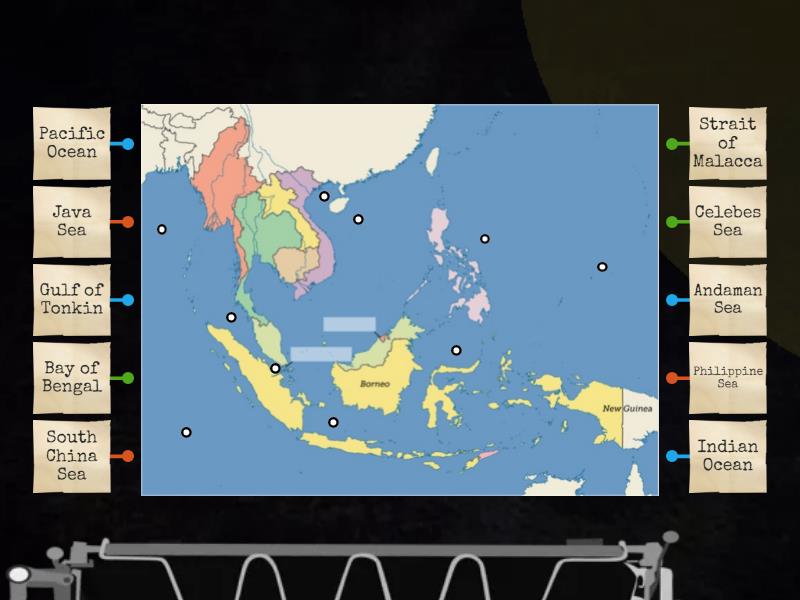 SE Asia Bodies of Water - Labelled diagram