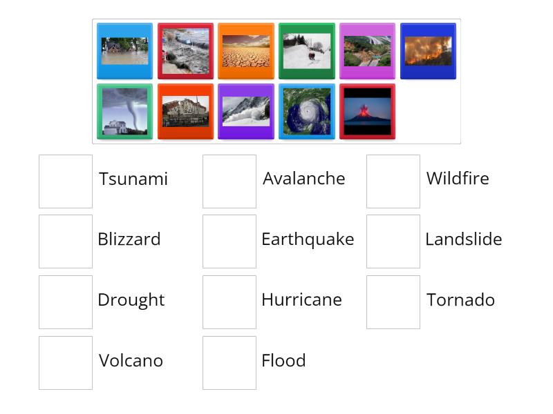 Natural Hazards - Match up
