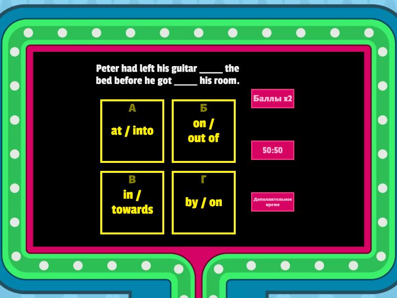 Question/answer-Prepositions - Gameshow quiz