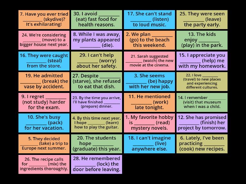 Practice on The Present Infinitive, The Present Continuous Infinitive ...