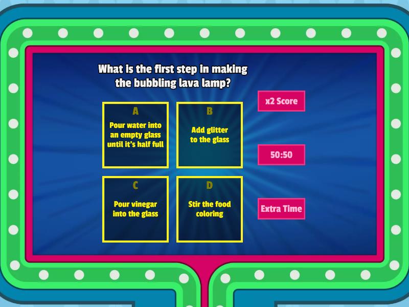 (Questions) DIY Bubbling Lava Lamp Experiment for Kids! - Gameshow quiz