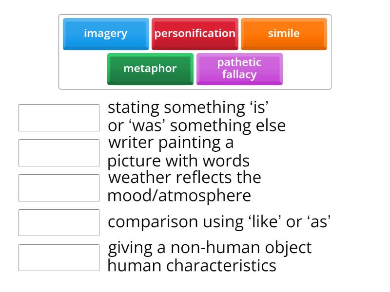 Descriptive writing - Match up