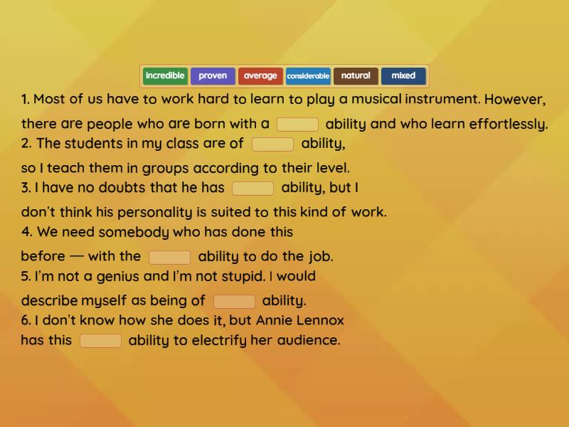 B2. Fluency 'ability' 3 - Complete the sentence