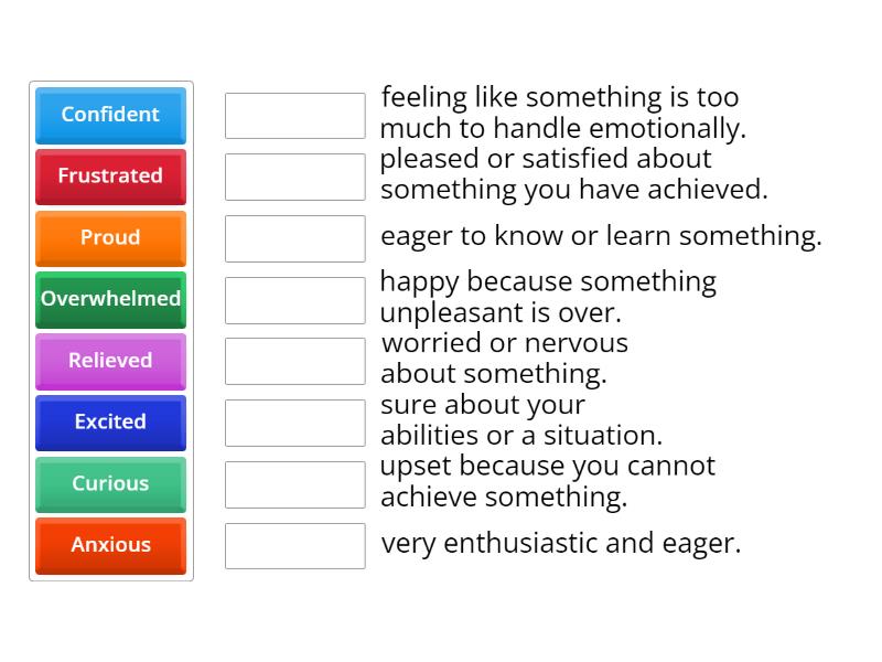 Feelings and emotions - Match up
