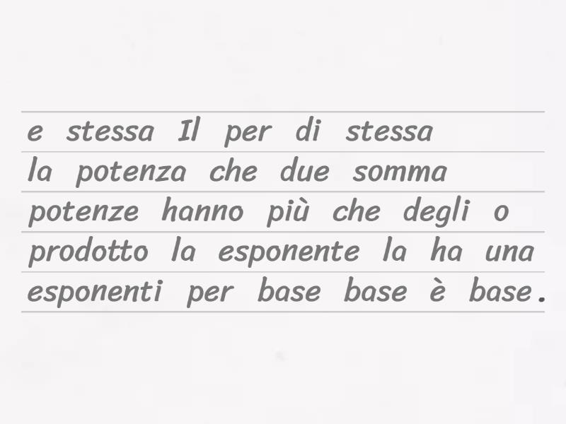 Proprietà delle Potenze - Unjumble