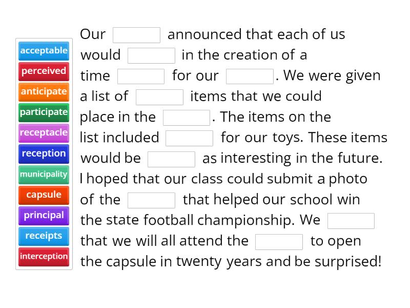 MM Lesson 15 root cep cip - Complete the sentence