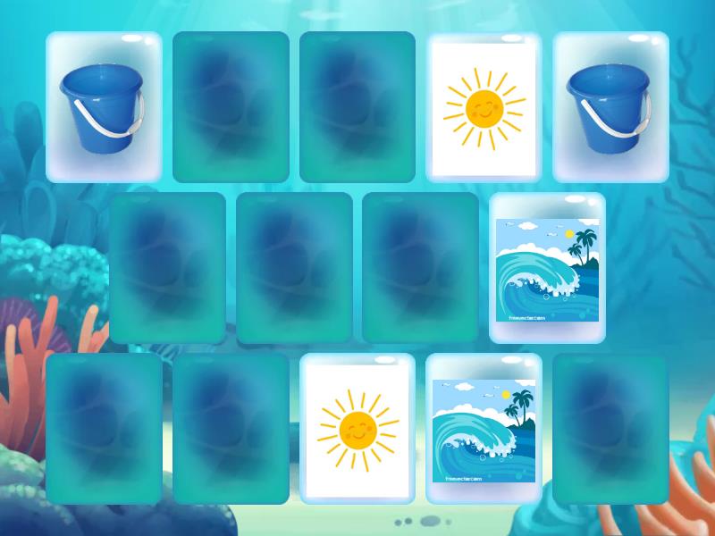 At the beach - Memory Game - Matching pairs