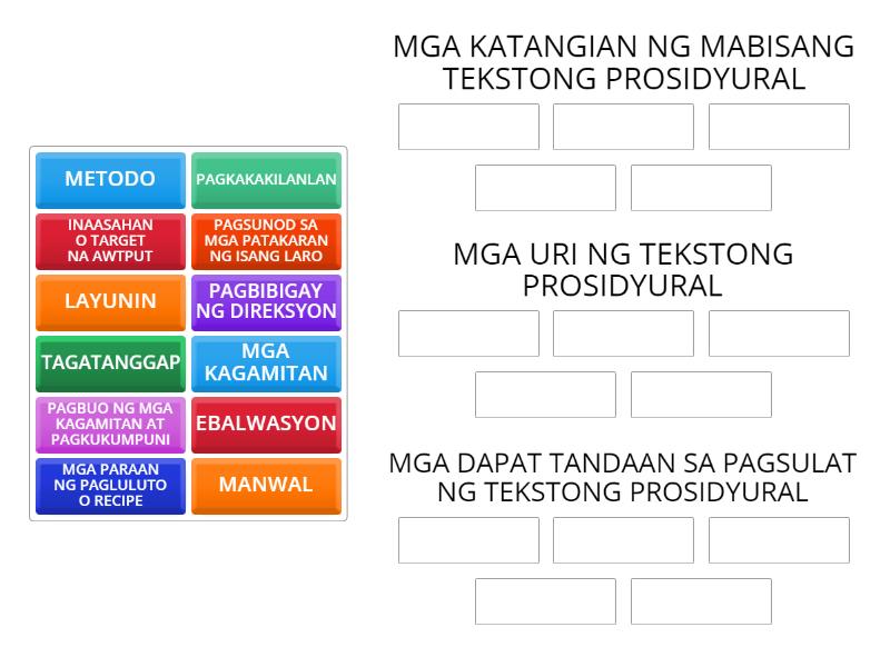 LESSON 5: TEKSTONG PROSIDYURAL - Classificação em grupos