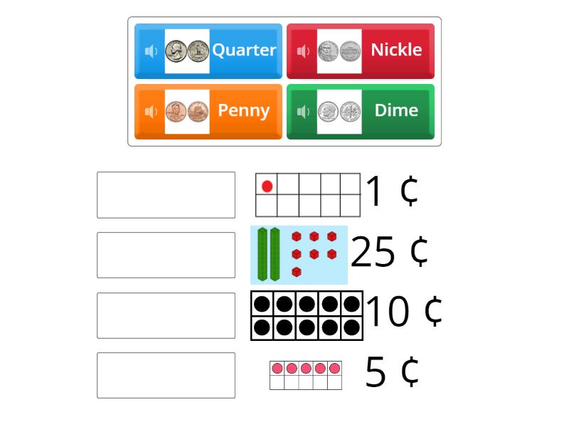 What is the value of these coins? - Match up