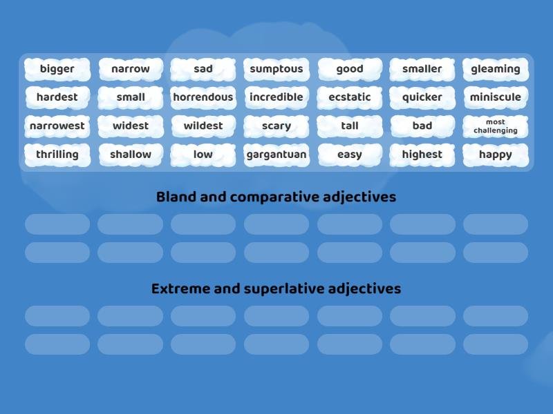 Types of adjectives - Group sort