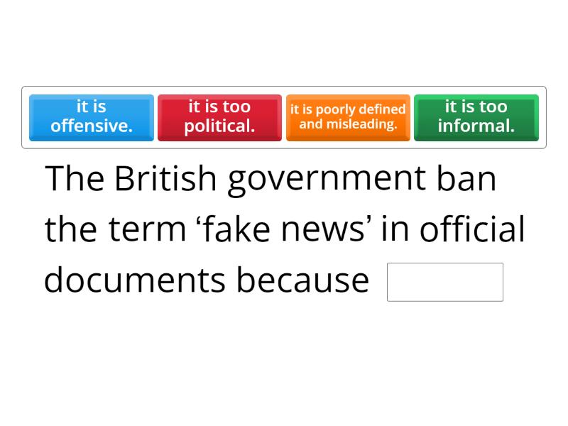 Fake News - Complete the sentence