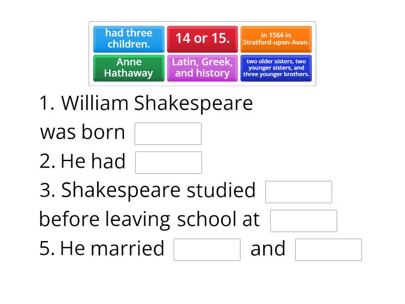 William Shakespeare - Complete the sentence