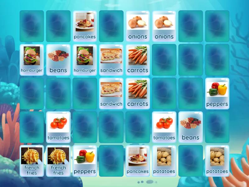 Food memory game - Matching pairs
