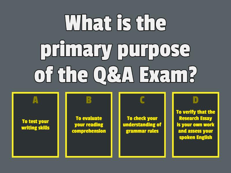 The Q&A Exam - Quiz