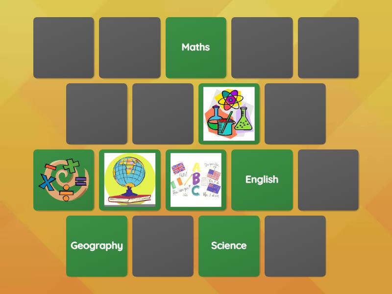 School Subjects - Matching pairs