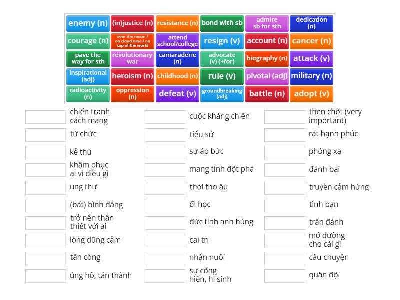 E12-U1: LIFE STORIES WE ADMIRE - Match up