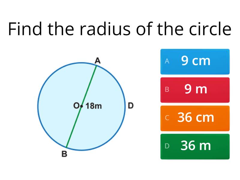 Recap on Radius, Diameter and Circumference - Quiz