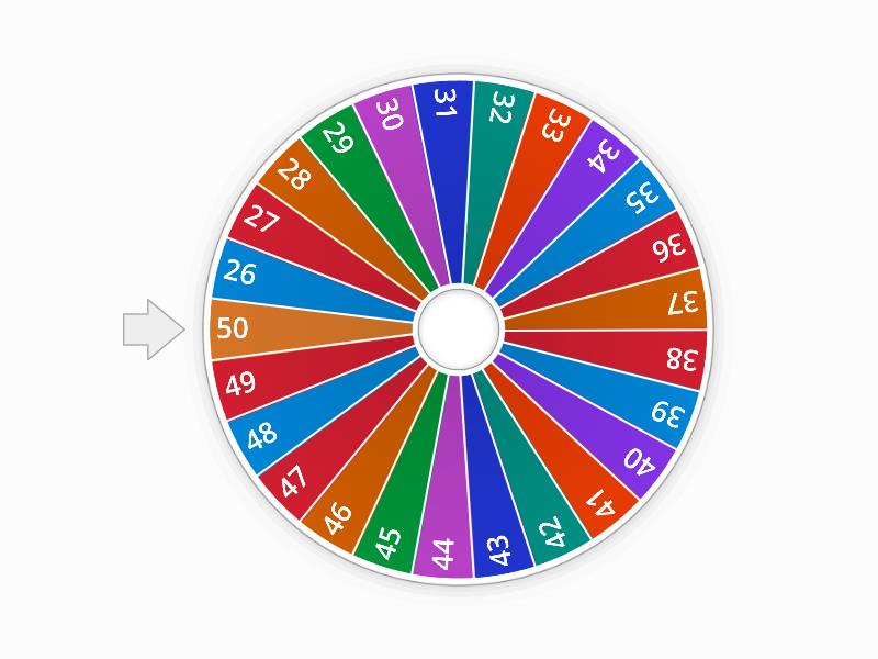 numbers 26-50 - Spin the wheel