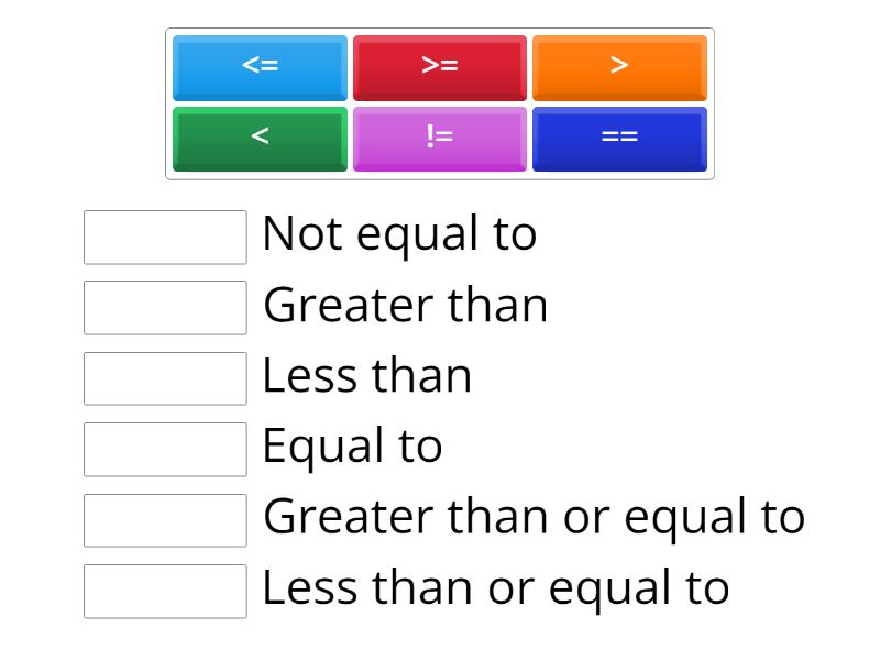 Logical Operators - Match up