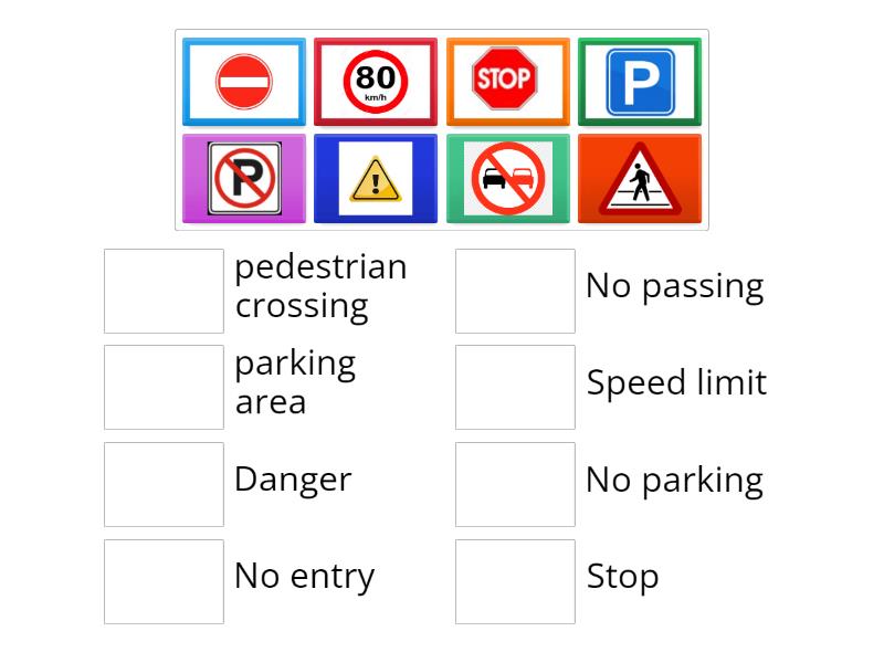 international traffic signs - Match up