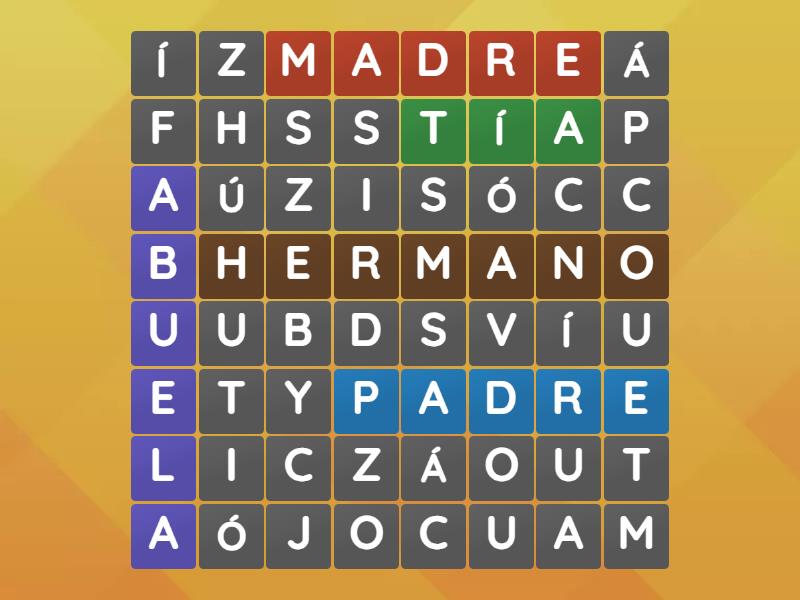 Sopa de letras "La familia" - Wordsearch