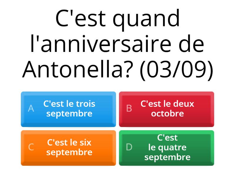 C'est quand ton anniversaire ? - Quiz