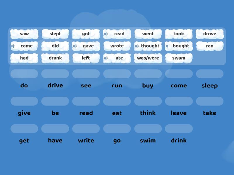 Past simple - 20 essential irregular verbs - Match up