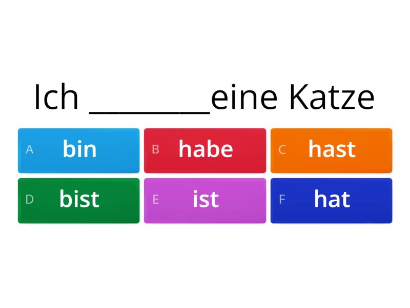 Ger1 Fill in the verb hat,hast,haben,ist,bist,bin - Quiz