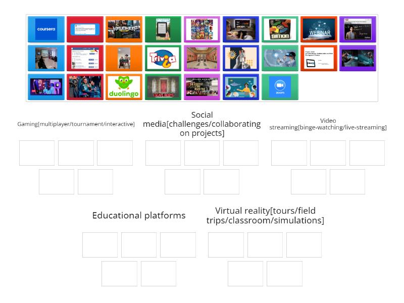 Online activities for students - Group sort