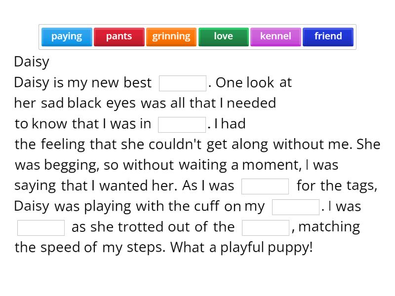 doubling rule & -ed/-ing suffixes (3 stories) - Complete the sentence