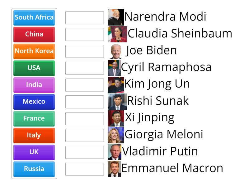 World Leaders - Match up